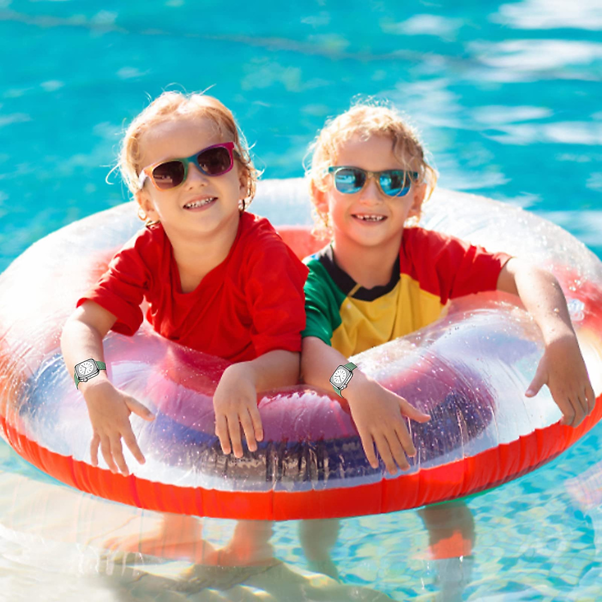 3-Pack Sport Loop Band Compatible for Kids Apple Watch Band 42mm(Series 10) 41mm 40mm 38mm, Nylon Braided Strap Bracelet for iWatch Series10/ 9/8/7/SE/SE2/6/5/4/3/2/1for Boys Girls,Black+Green+Blue