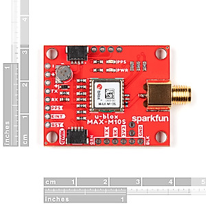 SparkFun GNSS Receiver Breakout - MAX-M10S Module 3.3V VCC and I/O Software Configurable Board Dimensions: 1.74"in x 1.20"in