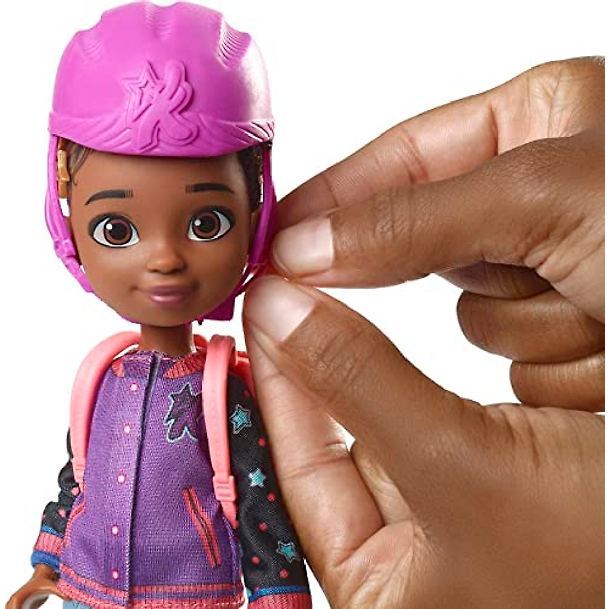 Mattel Karma’s World Roller Skating Mattel Karma Doll with Dog Figure, Set Includes Collectible Record & Accessories