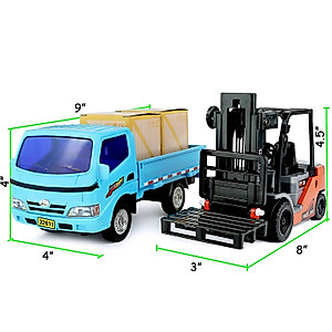 Click N' Play Forklift & Truck Play Set | Toy Truck Machines, Farm/Construction Toys, Dump Truck, Vehicle | Baby Boy Toys, Toddler Car, Toddler Toy Trucks, Little Boy Toys | Toy Car Gifts for Boys