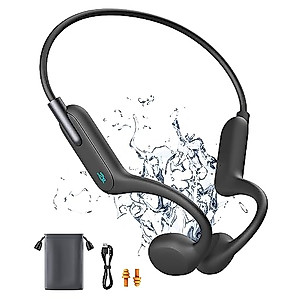 Rumatas Bone Conduction Headphones Bluetooth, Open Ear Headphones with Mic Underwater Swimming Headphones 32GB MP3 & 8Hrs Playtime, Wireless Underwater Earbuds for Swimming, Sports.