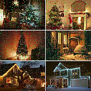 Christmas Lights Projector Outdoor, Laser Light Projection Outside LED Projectors Spotlight Show Waterproof Christmas Decorations Lighting for Xmas Holiday with Timer Remote