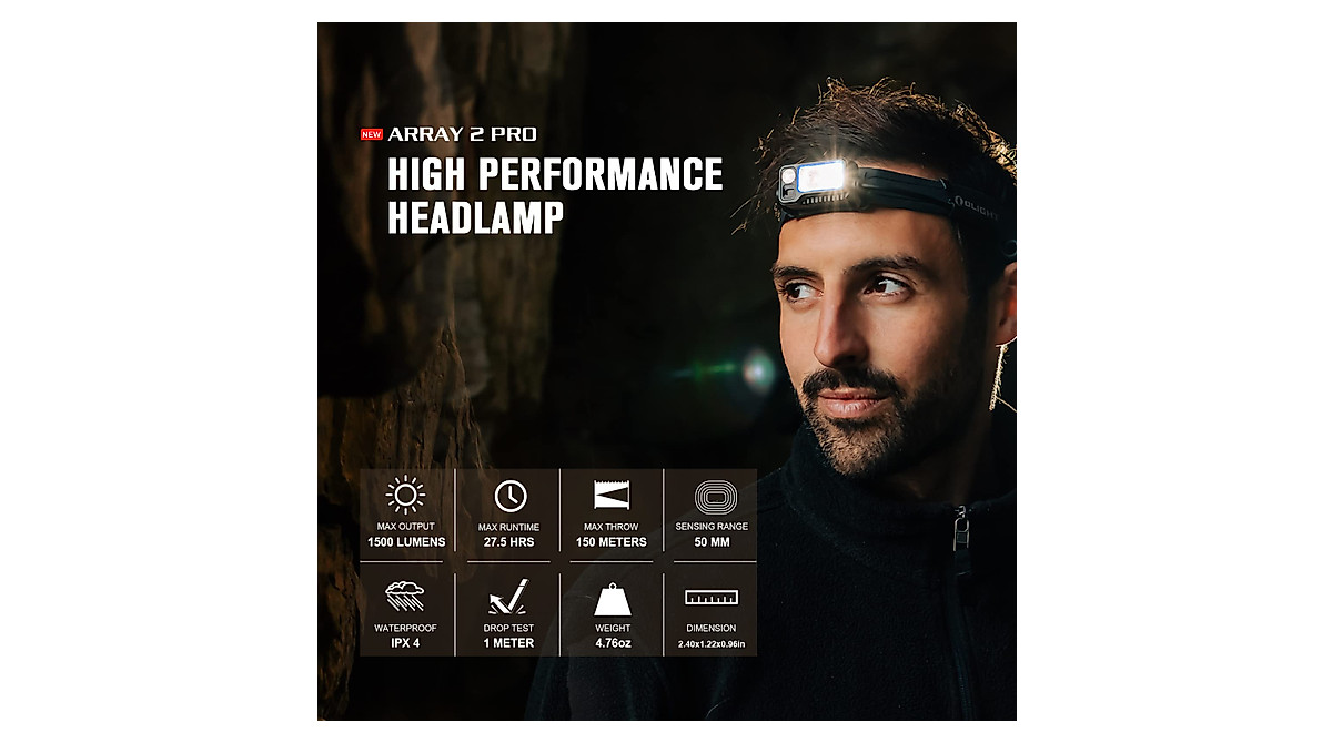 OLIGHT Array 2 Pro Headlamp – 1500 Lumens Performance