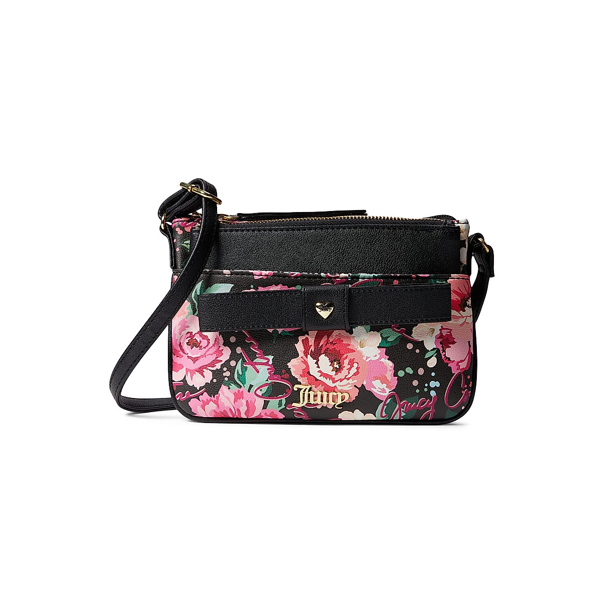 Juicy Couture Peek A Bow Crossbody Pick Your Petal Black One Size