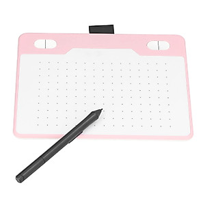 Animation Tablet, 155x100mm Plug and Play 8192 Levels Stylus 233 PPS 5080 LPI Graphics Drawing Tablet for Laptop (Pink)