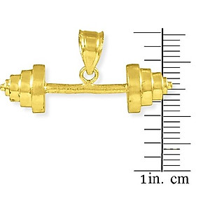 10k Gold Weightlifting Barbell Sports Pendant