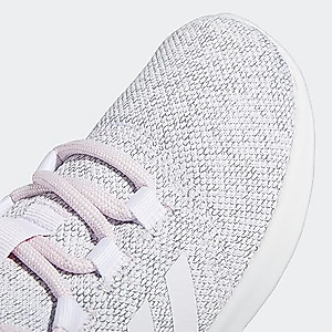 adidas Cloud Foam-Pure Running Shoe, White/White/Clear Pink, 4 US Unisex Big Kid