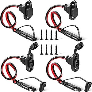 Flutesan 4 Pieces Connector Quick Connector Harness Solar Weatherproof Socket Sidewall Port Solar Panel Mount Flush Mountable Connector for Solar Generator Battery Charger