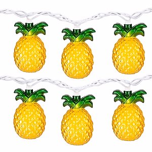 Dr.BeTree Pineapple String Lights 8.5ft, Funny Pineapple String Lights 10 Large Pineapple Lights, Tropical Beach Themed Pineapple Fairy Lights for Home Birthday Party Decor, White Wire