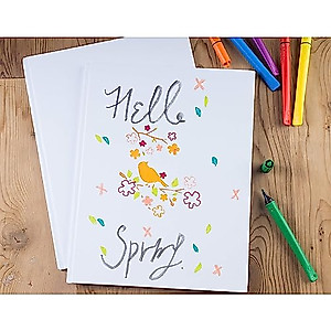 6 Pack White Hardcover Blank Book, 8.5x11 Unlined Journals for Students, Kids, Story Writing (18 Sheets/36 Pages)