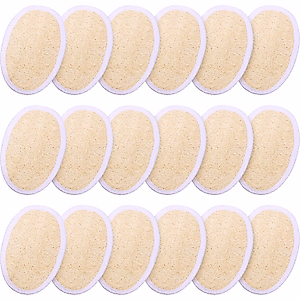18 Packs Exfoliating Loofah Sponge Pads Facial Body Bath Shower Loofah Sponge Pad Natural Exfoliating Scrubber Brush for Men Women