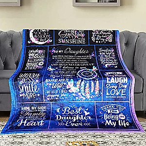 Sulpoie to My Daughter Blanket, Daughter Gifts, Daughter Gift from Mom Dad, Birthday Gifts for Daughter, Gift for Daughter from Mom, Daughter Blanket from Mom Gifts for Daughter Throw Blanket 50"X60"
