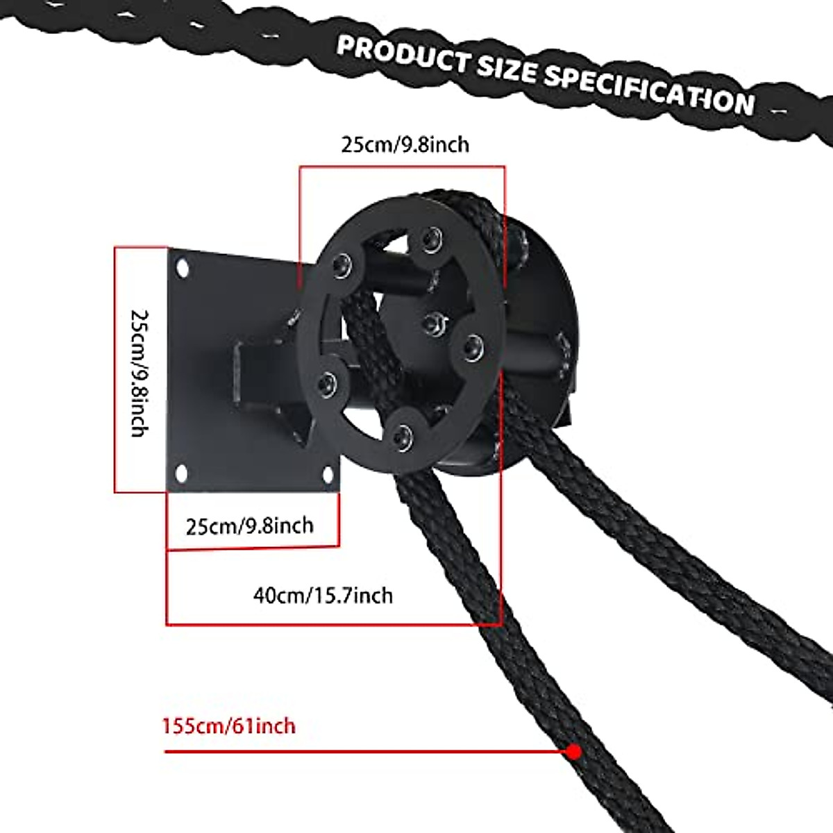 HUCOVIN Resistance Trainer Pulley Rope Puller Fitness Rope Trainer Resistance Adjustable Rope Climbing Machine for Home and Gym