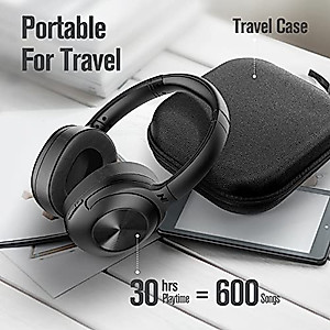 NIA Bluetooth Headphones Over Ear, 30 Hrs Playtime Wireless and Wired Headphones with Deep Bass, Foldable Lightweight Headset with Built-in Microphone, FM Radio, Micro SD Card for Travel, Home Office