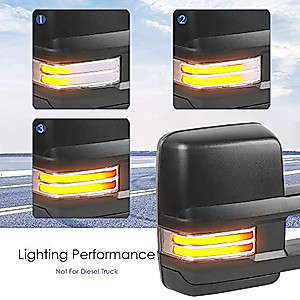 MOSTPLUS Power Heated Towing Mirrors Compatible for 2007-2017 Toyota Tundra/2008-2017 Toyota Sequoia w/Sequential Turn light, Parking Lamp, Blind Spot,Running Light(Set of 2) (Black)