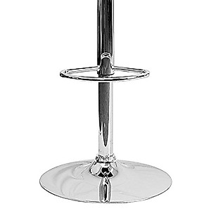 KLS14 Modern Design Bar Stool Mid-Back Design Hydraulic Adjustable Height 360-Degree Swivel Seat Sturdy Steel Frame Chrome Base Dining Chair Bar Pub Stool Home Office Furniture - Set of 2 Black #1986