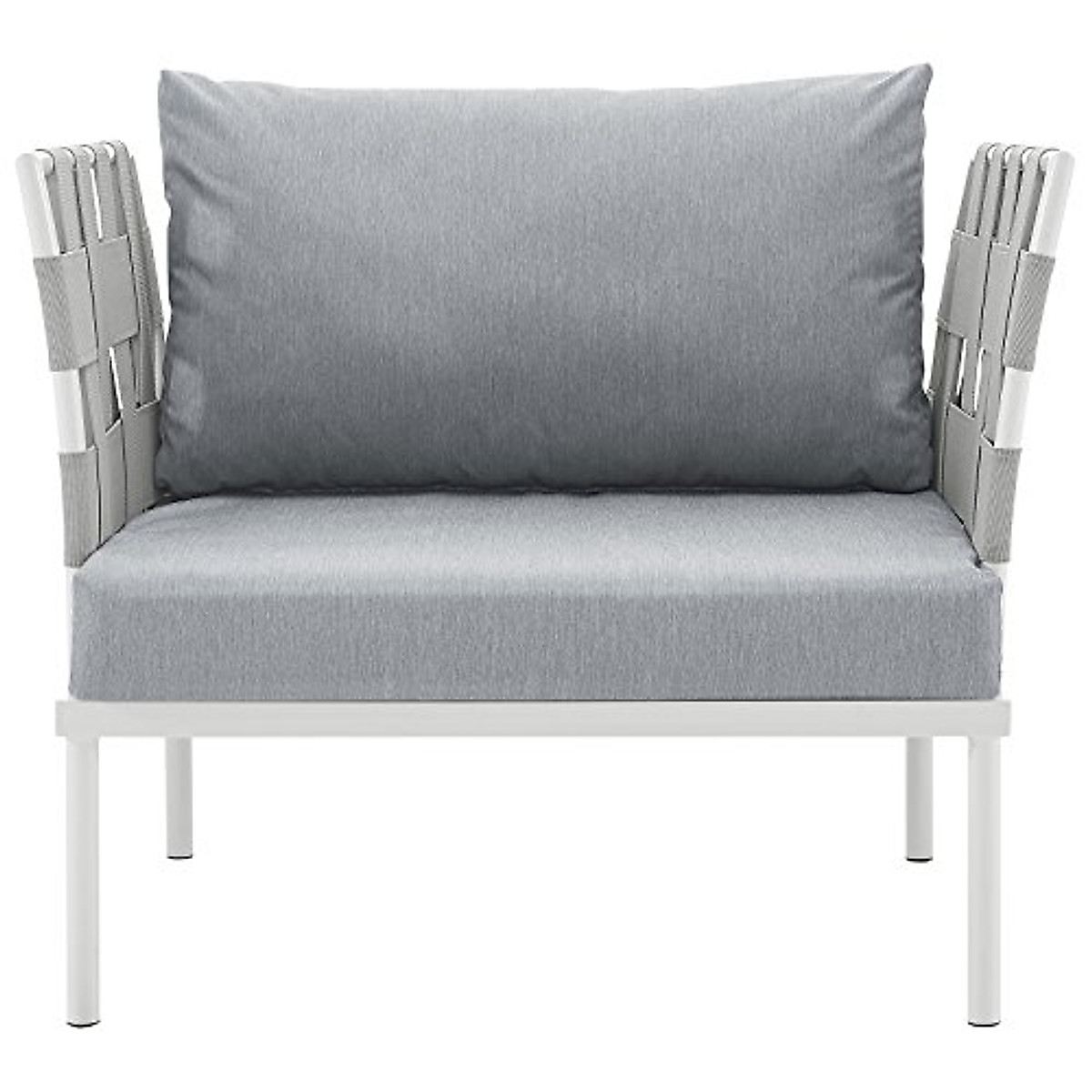 Modway EEI-2602-WHI-GRY MO-EEI-2602-WHI-GRY Harmony Outdoor Patio Aluminum, Armchair, White Gray