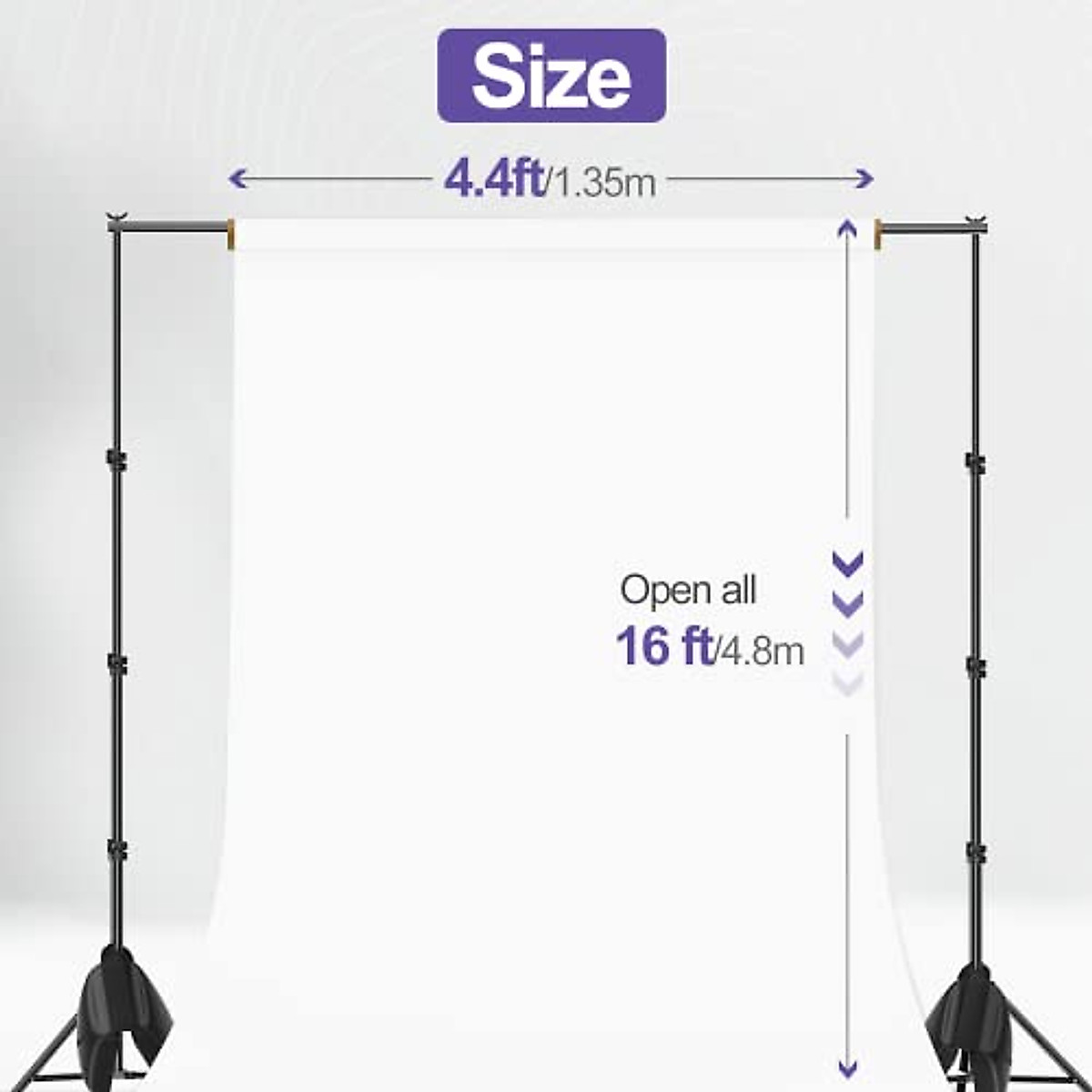 Emart Matte Seamless Photography Background Paper, White Photo Backdrop Paper | 53" x16' | Arctic White | for Photoshoot Backdrop, Food, Product Photography, Portrait, Compatible with Backdrop Stand