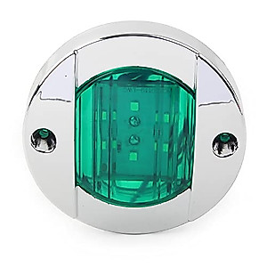 FSFY Universal Round 6 LED 24V Side Marker Clearance Light For Truck Trailer Pickup SUV Caravan Boat, Green Lens