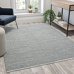 Flash Furniture Abbott Area Rug - Grey - Diamond Pattern - 5' x 7' - Stain Resistant