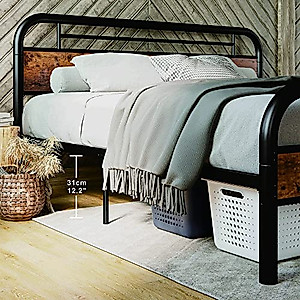 LIKIMIO Queen Bed Frame, Platform Bed Frame Queen with Headboard and Strong Support, Easy Assembly, Noise-Free, No Box Spring Needed