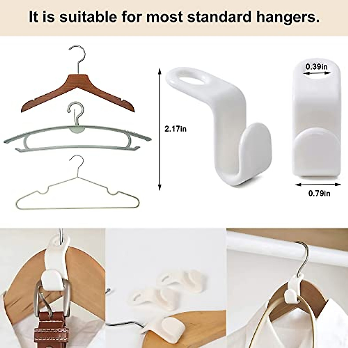 30PCS Clothes Hanger Connector Hooks, Hanger Extender Clips,Cascading Hanger Hooks,Used in Closet Hangers Space Saving and Organizer Closets