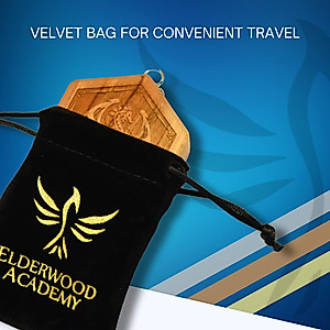 Elderwood Academy Keychain Hex Dice Wood Chest with Magnetic Lid - Perfect for DnD, Magic the Gathering Dice Counters and Any Other Tabletop Games (Mini-Cherry/Dragon)