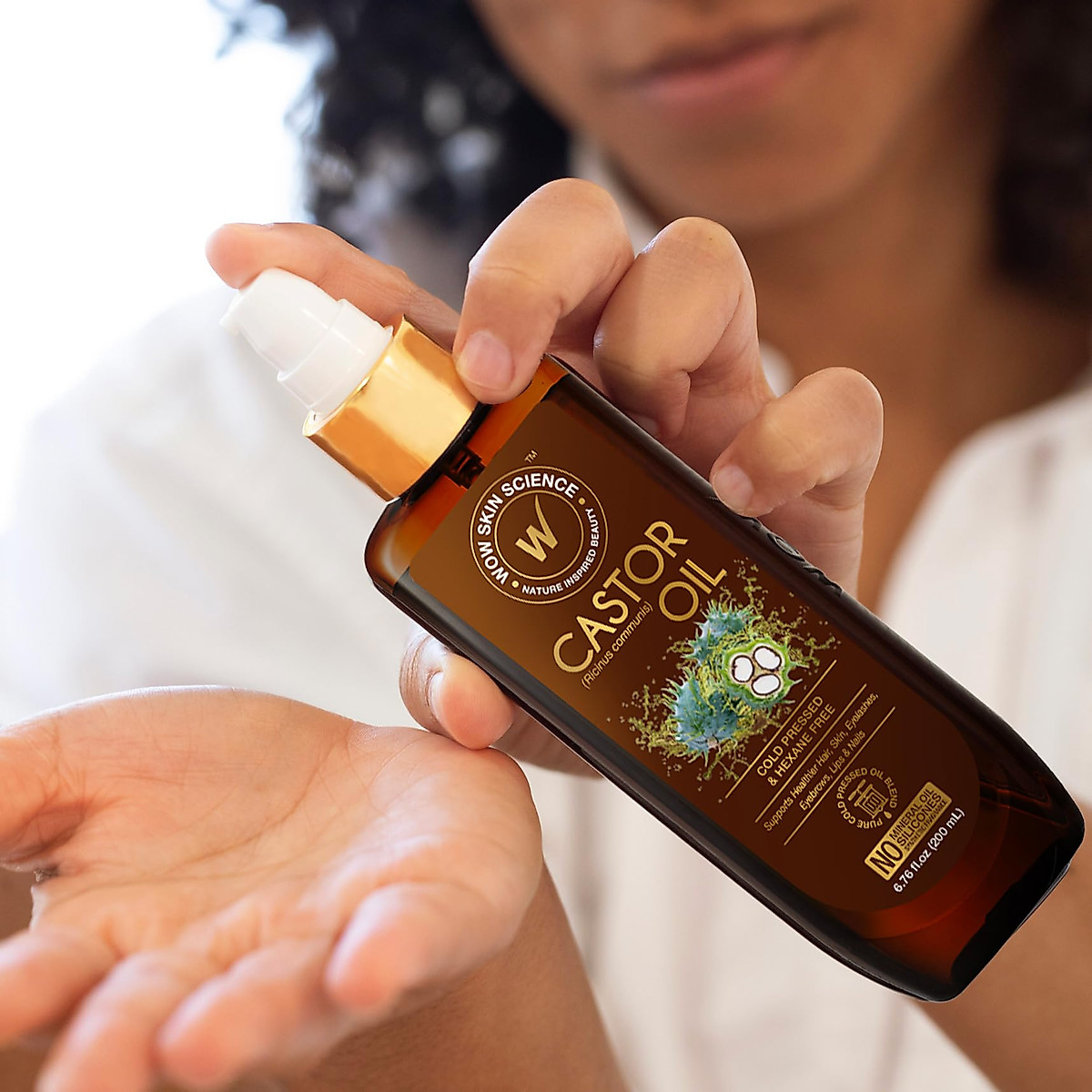 WOW Skin Science Castor Oil, Cold Pressed For Hair, Nails, Eyebrow, and Eyelash Growth For Women and Men