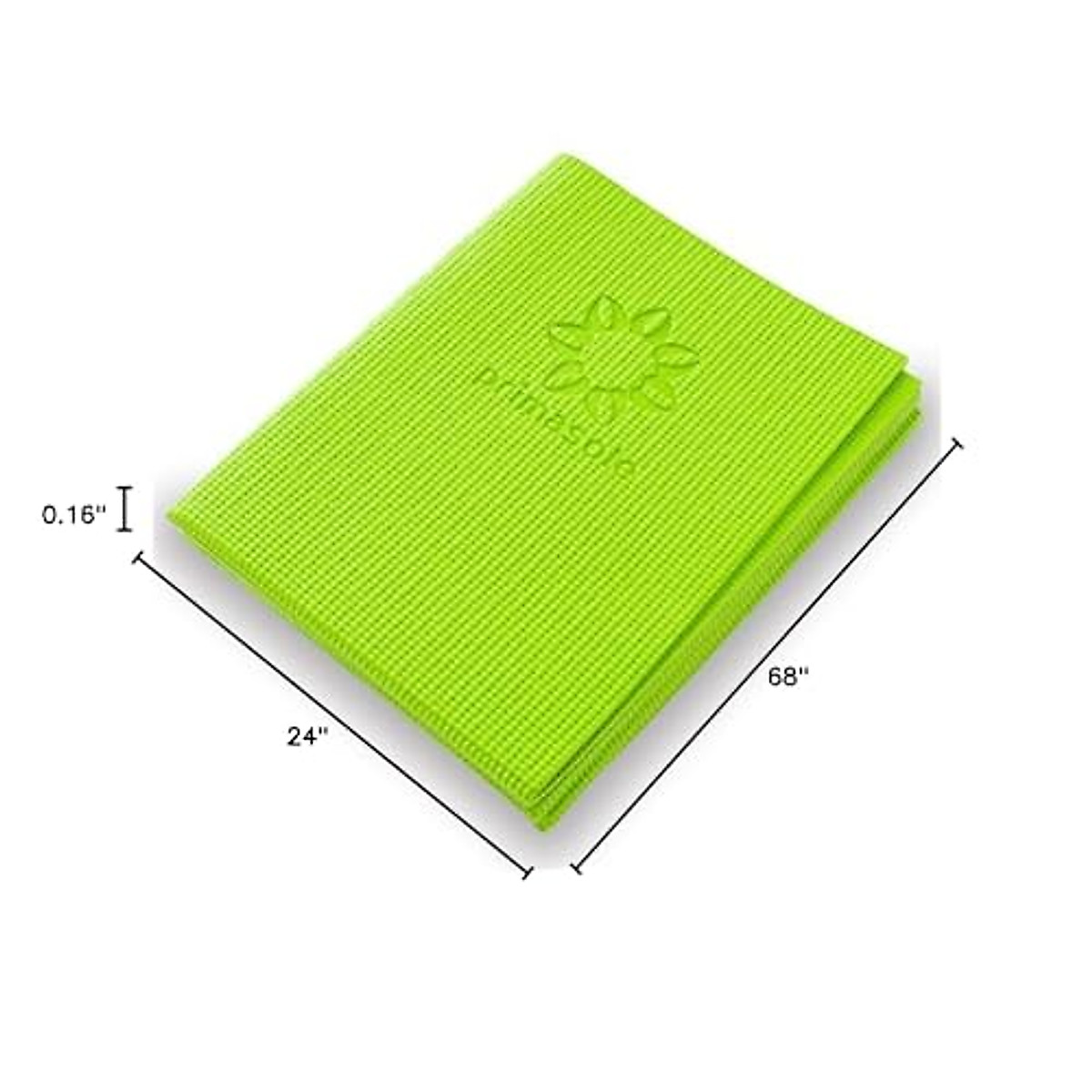 Primasole Folding Travel Yoga Mat Foldable light weight Easy to carry to Workout Fitness Class Beach Park Travel Picnics 4mm thick Lime Green Color PSS91NH028A