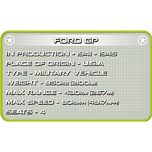 COBI Historical Collection Ford GP Vehicle, Green