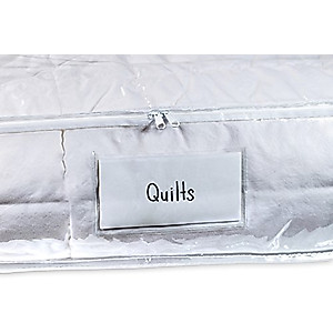 Clear Underbed Storage Bag - Durable Vinyl Material to Shield Your Contents from Dust, Dirt and Moisture. Easy Gliding Zipper for Easy Access and Label Pocket for Easy Identification. (2-Pack)