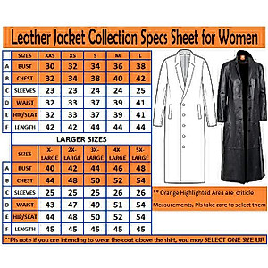 Women’s Long Coat | Real Lambskin Leather, Black Classic Style, Trench, Overcoat