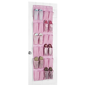 Whitmor 24 Pocket Over the Door Shoe Organizer - Pink