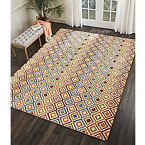 Nourison Vivid Tribal Ivory 4' x 6' Area -Rug, Easy -Cleaning, Non Shedding, Bed Room, Living Room, Dining Room, Kitchen (4x6)