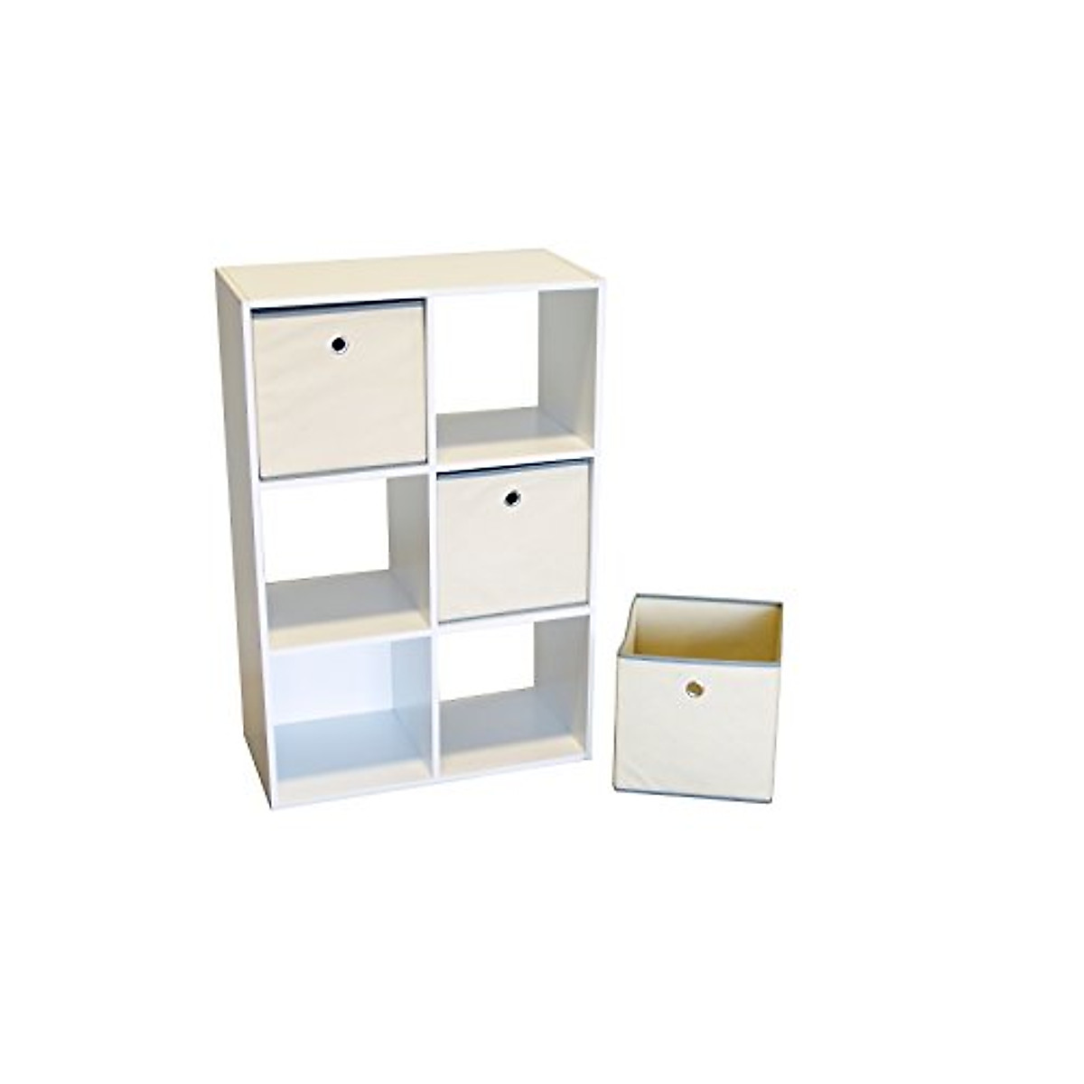 Proman Products 6 Cube Storage Organizer Bookcase, 36" H x 24" W x 12" D, White