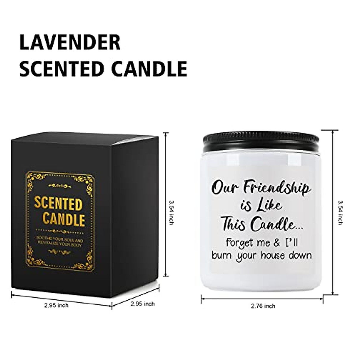 Lavender Scented Candles - Best Friend, Friendship Gifts for Women - Funny Christmas Birthday Gifts for Friends Female Sister- Going Away Gifts for Friends Moving