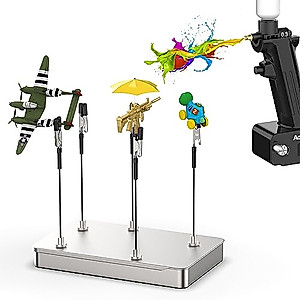 Actekart Metal Model Painting Stand Base and 15PCS Magnetic Alligator Clip Sticks Set for Airbrush Model Coloring Hobby Crafts DIY Tools