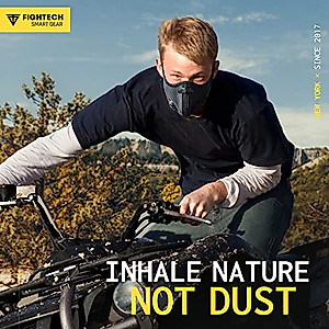 FIGHTECH Dust Face Mask with Extra Active Carbon Filters and Air Valves - for Woodworking, Moving, Construction - Medium (Pack of 2)