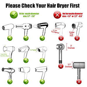 Hairizone Universal Hair Diffuser Adaptable for Blow Dryers with D-1.7-Inch to 2.6-Inch for Curly or Wavy Hair, Shiny Black