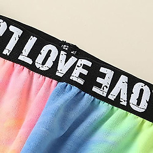 Girls Cropped Sweatsuit Pants Outfit Set, Tie-Dye Pullover Crop Sweatshirt + Sweat Jogging Pants 2 Pieces Clothes Set, Multicolored, 11-12 Years