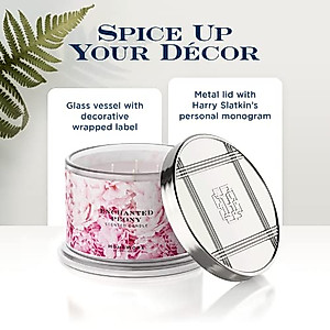 Premium Valentines Day Scented Candle Gift, Enchanted Peony, HomeWorx by Slatkin & Co - 18 oz - Long-Lasting 4-Wick Jar Candle - Raspberry Jam, Shortbread, Lemonade & Vanilla Bean