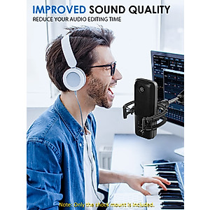 Borenbuir Wave Shock Mount, [Custom Built for Wave Mic] Anti-Vibration Suspension Shock Mount Holder Clip Compatible with Elgato Wave:1 and Wave:3 Microphones