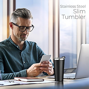 SIPX™ Triple-Insulated Tumblers - 16oz. Premium Modern Tumbler With Lid, insulated Cup Keeps Hot For 6 Hours, Stainless Steel Tumbler Made Of Sustainable Material, Coffee Travel Mug For Home & Office