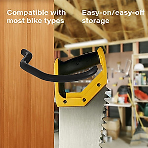 Sinoer 8 Pack Heavy Duty Bike Screw in Storage Hooks Rack,for Garage Wall and Ceiling Bicycle Storage & Heavy Duty Goods on Wall, Perfectly Utility Tool Hanger (Black)