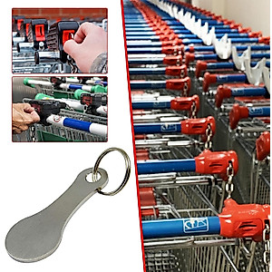 Fusiontec Mini Aluminum Alloy Key Ring Shopping Trolley Tokens - Small Aldi Quarter Holder Keychain for Grocery Shopping Cart, 2 Pcs Silvery