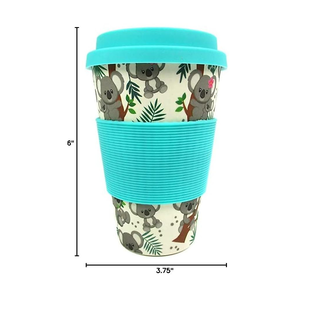 TINYMILLS Koala 14oz Travel Mug Eco-Friendly Reusable Plant Fiber Travel Mug Birthday Gift Stocking Stuffer Teacher Birthday Holiday Gift