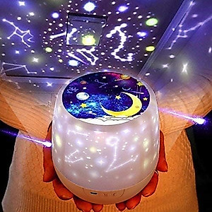 LUCKKID Night Lights for Kids Multifunctional Night Light Star Projector Lamp for Decorating Birthdays, Christmas, and Other Parties, Best Gift for a Baby’s Bedroom, 5 Sets of Film