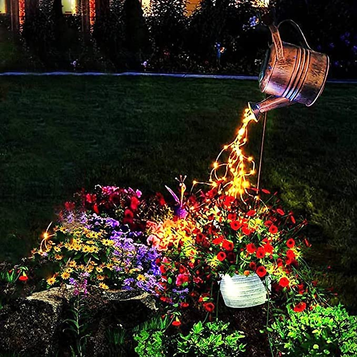 HDOOMN Solar Fairy Watering Can Lights - LED Garden Shower Art Light Decoration Waterproof Strip Lights for Outdoors Lamp Outdoor Star String Lights for Home Pathway Patio Yard Festoon Flash