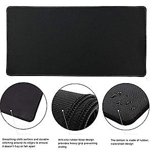 KINPLE Large Gaming Mouse Pad, Extended Soft Keyboard Mat Desk Pad Mousepad for PC Laptop Study Computer Gamer (90x40 j-001)