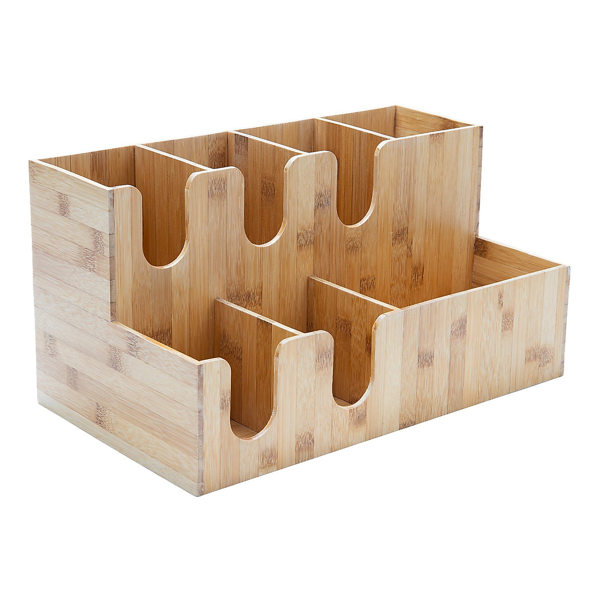 Mind Reader Condiment Station, 7 Compartments, Brown